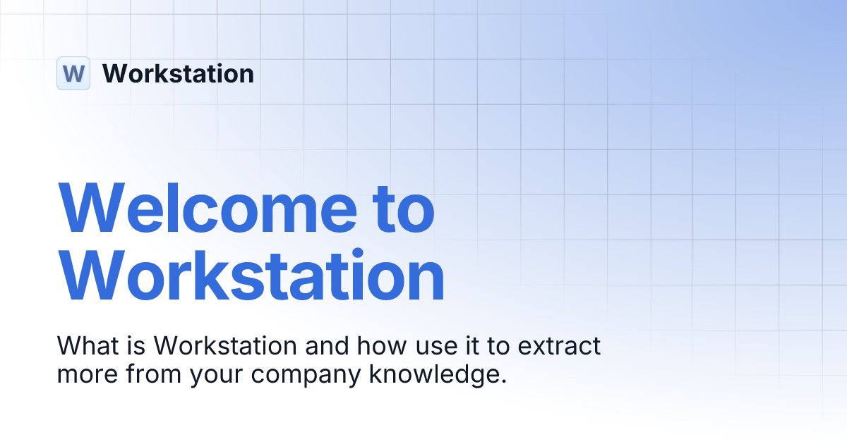 Welcome to Workstation | Workstation